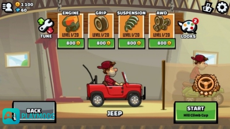 Tải Hack Hill Climb Racing (Vô Hạn Kim Cương, Vàng, Tiền) v1.69.1