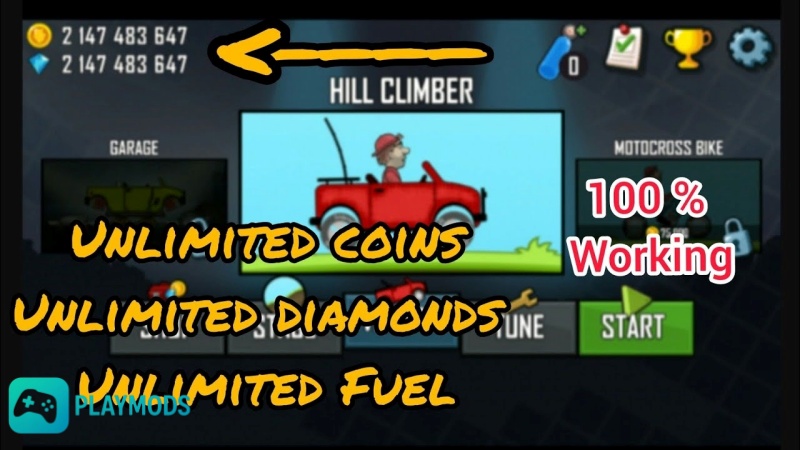 Tải Hack Hill Climb Racing (Vô Hạn Kim Cương, Vàng, Tiền) v1.69.1